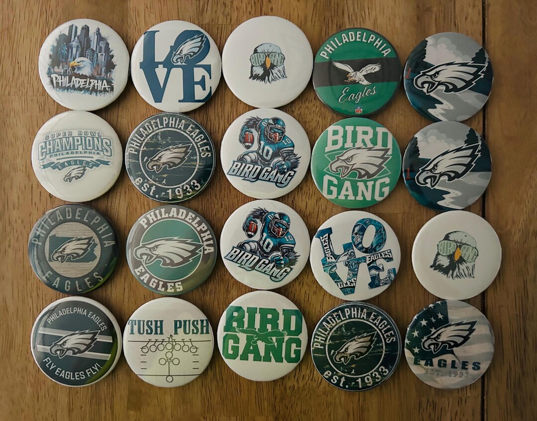 Four Philadelp Eagles Inspired Button Pins / Philadelphia Eagles Super ...
