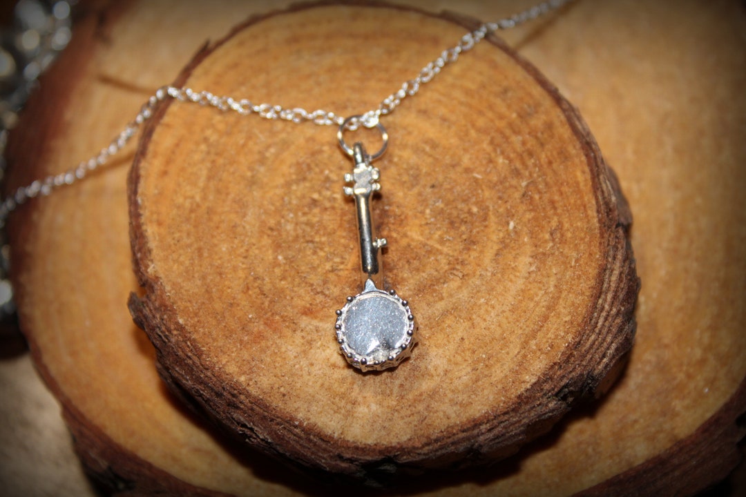Cute Silver Mini Banjo Charm Pendant Necklace - Etsy