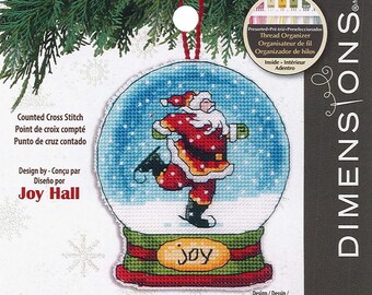 DIY Dimensions Joy Snow Globe Christmas Plastic Canvas Cross Stitch ...