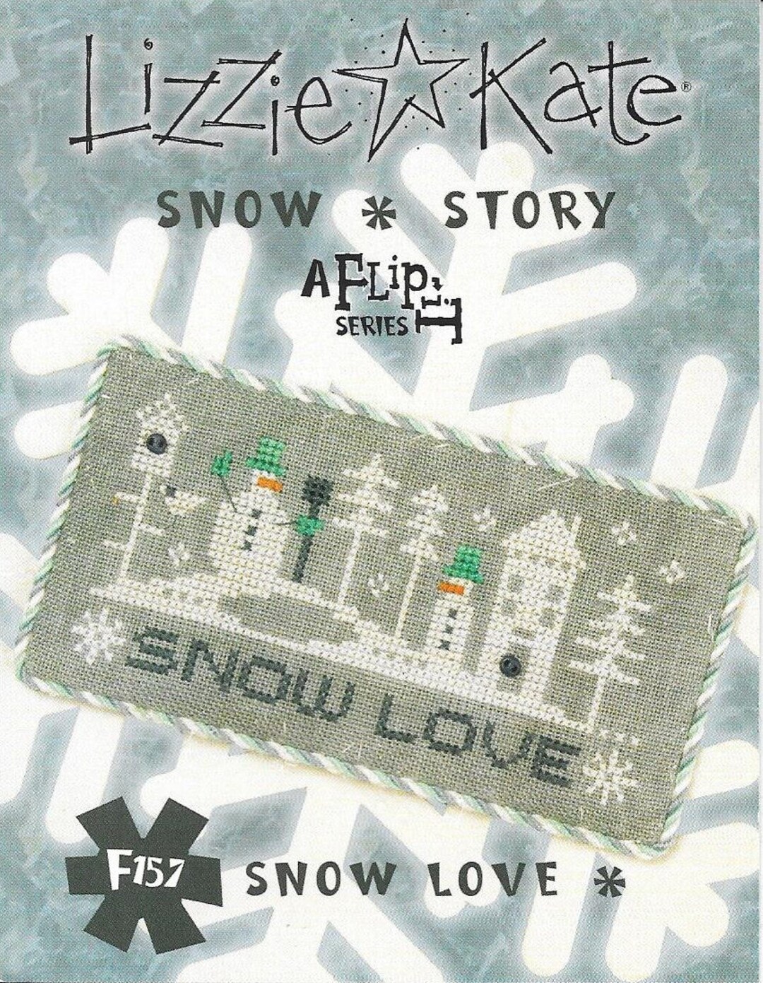 Lizzie Kate Snow Story Flip-it F157 Snow Love Snowmen Counted Cross ...