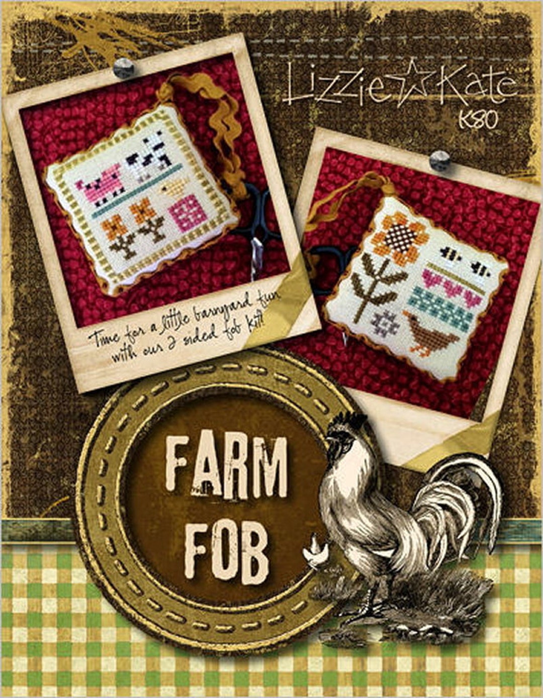 Lizzie Kate Farm Fob K80 Counted Cross Stitch Chart With Linen and ...