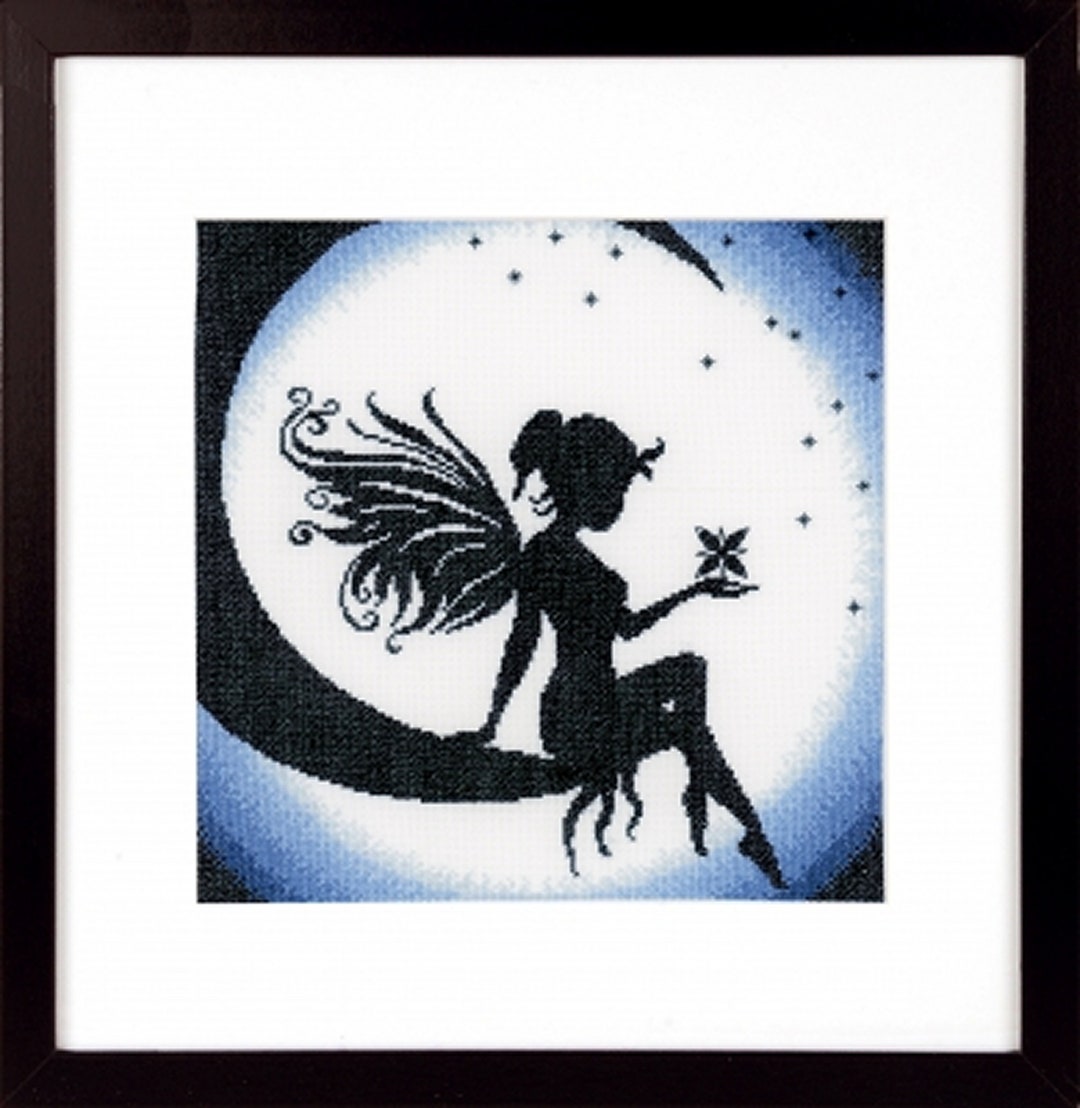 Lanarte Fairy on the Moon Counted Cross Stitch Kit - Etsy