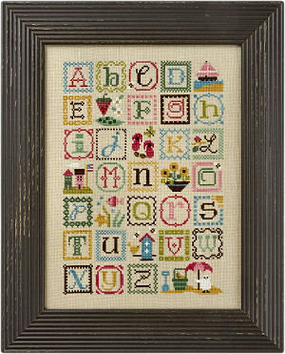 Lizzie Kate Summer Alphabet 148 Counted Cross Stitch Pattern Chart and ...