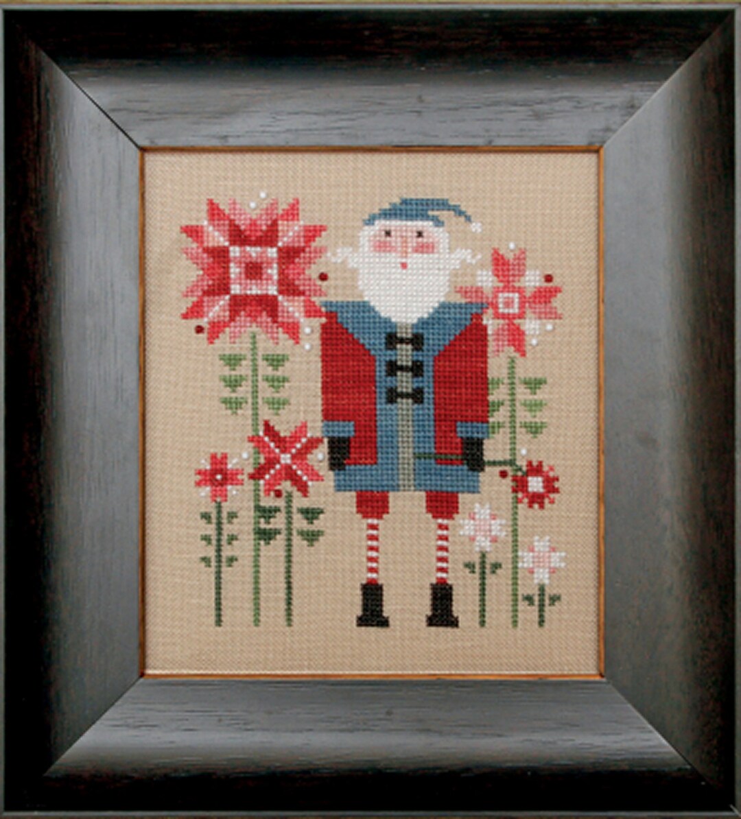 Heart in Hand Wee Santa 2023 Christmas Cross Stitch Pattern With Beads ...