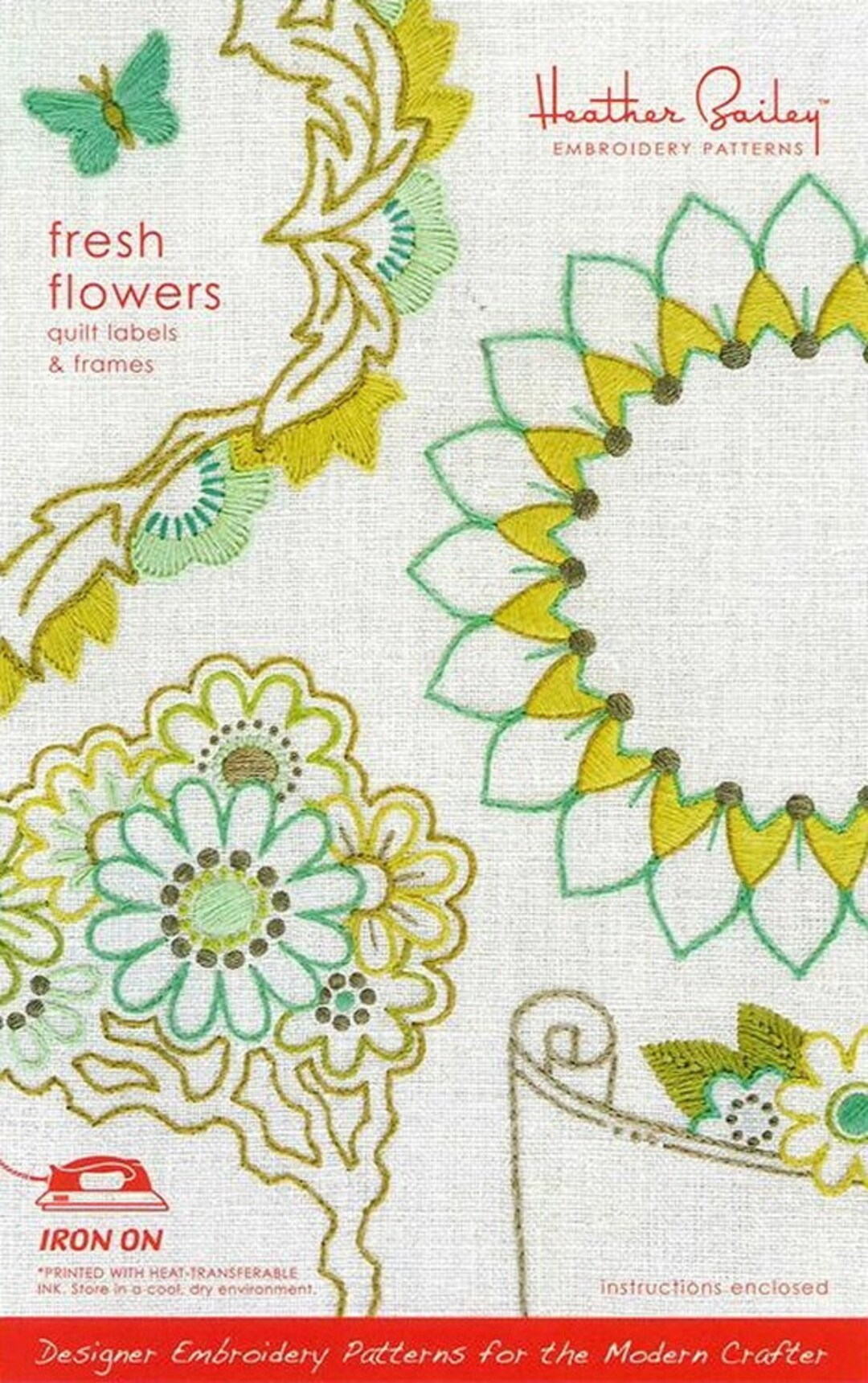 Heather Bailey Hand Embroidery Patterns Fresh Flowers Quilt Labels ...