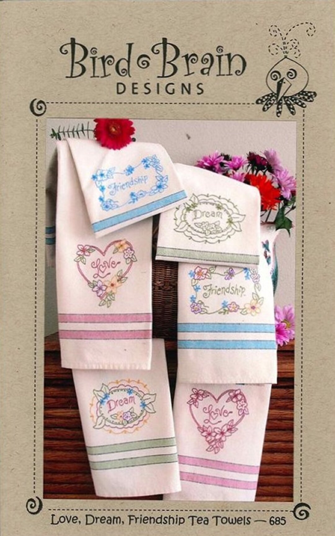 Bird Brain Designs - Love, Dream, Friendship Tea Towels 685 - Hand ...