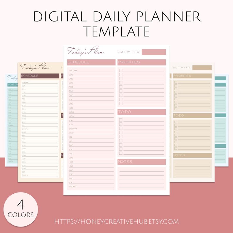 Digital Daily Planner, Daily Schedule, iPad Planner, Goodnotes Planner ...
