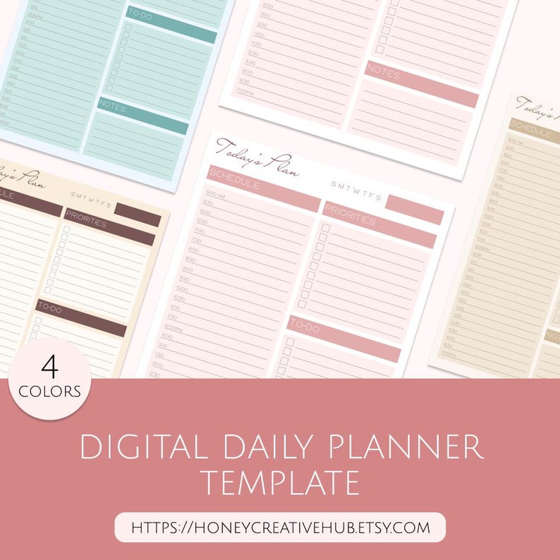 Digital Daily Planner, Daily Schedule, iPad Planner, Goodnotes Planner ...