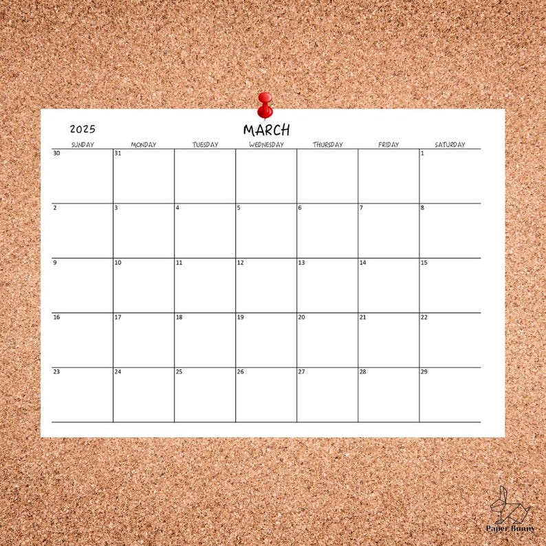 Minimalist Printable Monthly Planner 2025 Calendar 2025 Big Space ...
