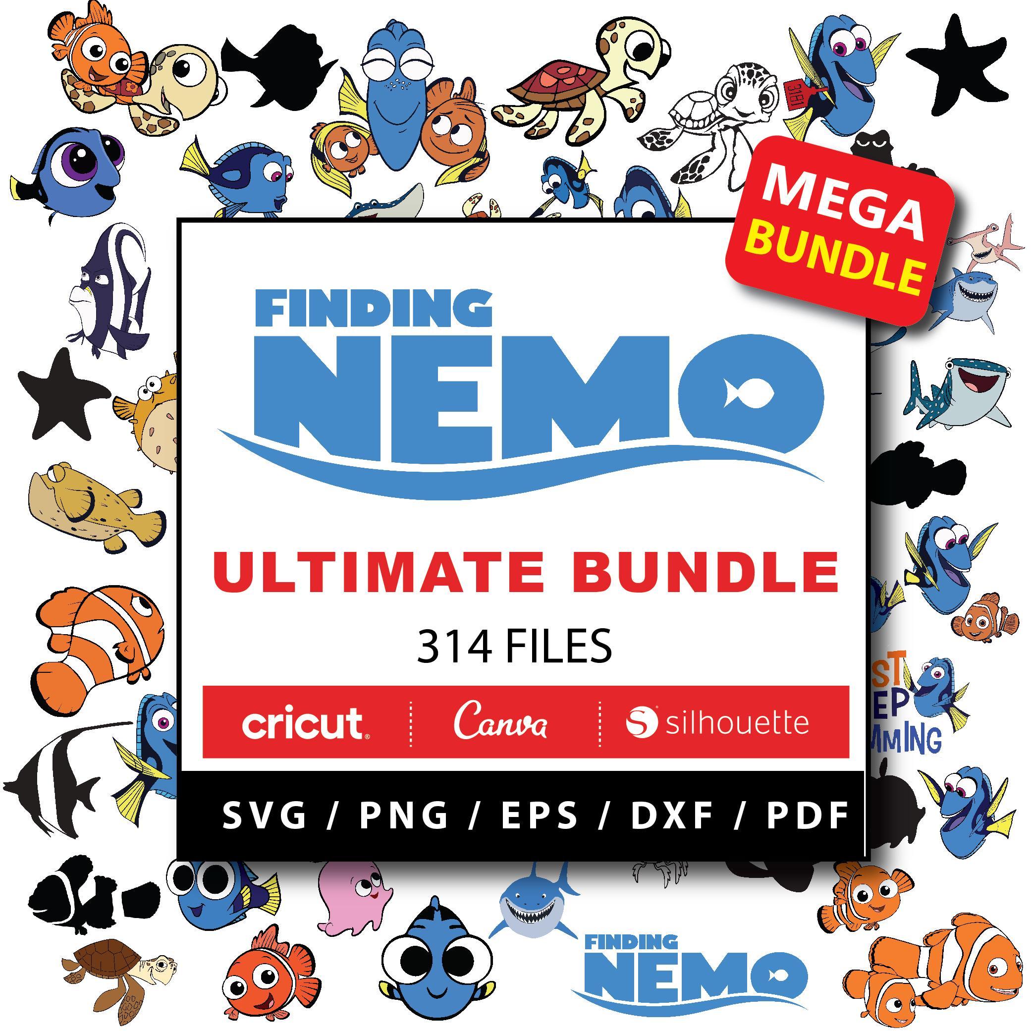 Finding Nemo SVG Bundle Pack Characters Clipart for Cricut, Silhouette ...
