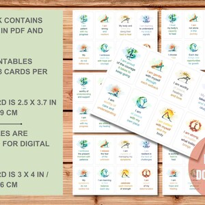 FND Affirmation Cards Printable Self Care Deck Yoga Inspired Positive ...
