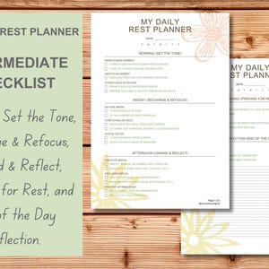 Daily Rest Planners | Printable Self-care Checklists | 3 Sizes | Basic ...