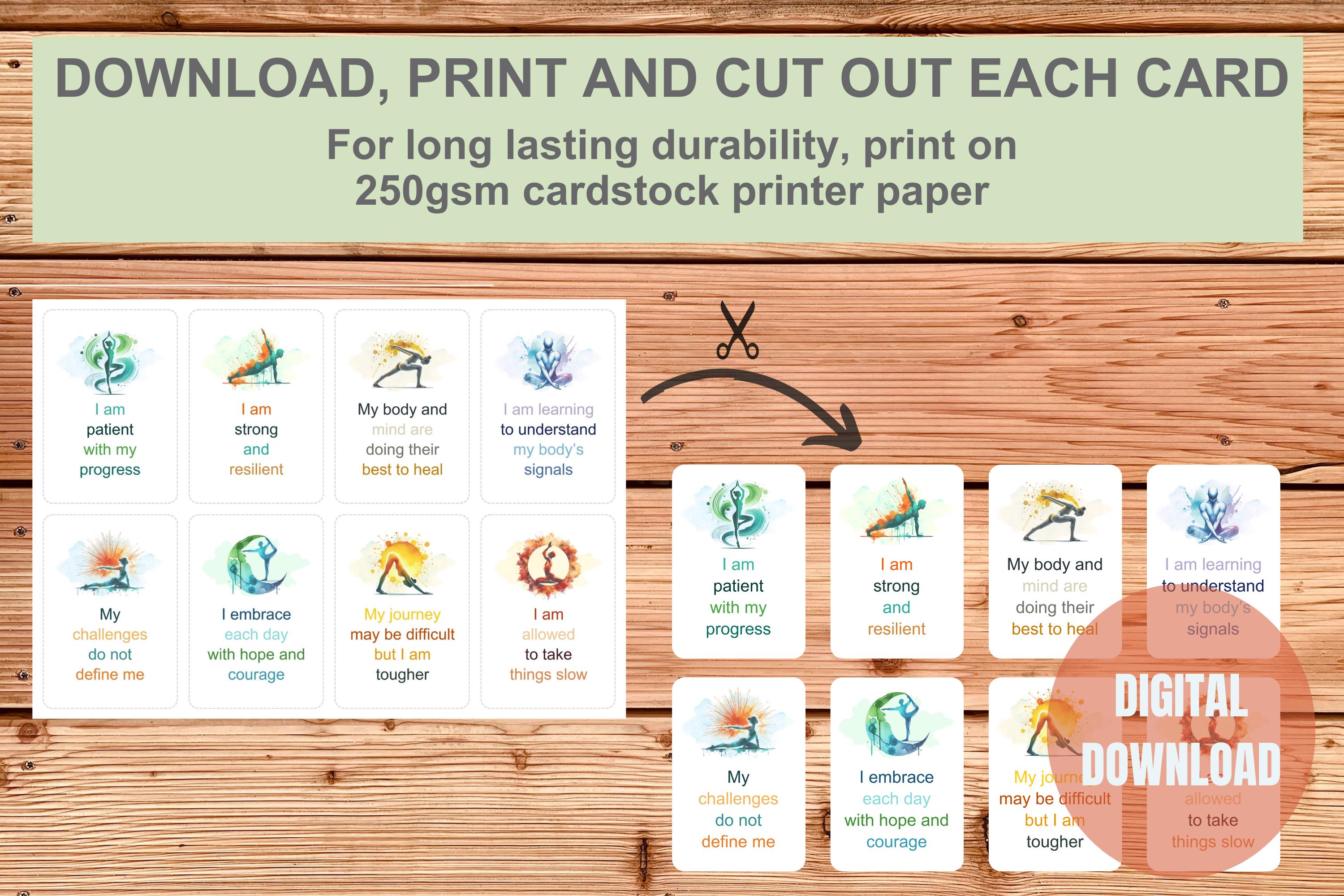 FND Affirmation Cards Printable Self Care Deck Yoga Inspired Positive ...