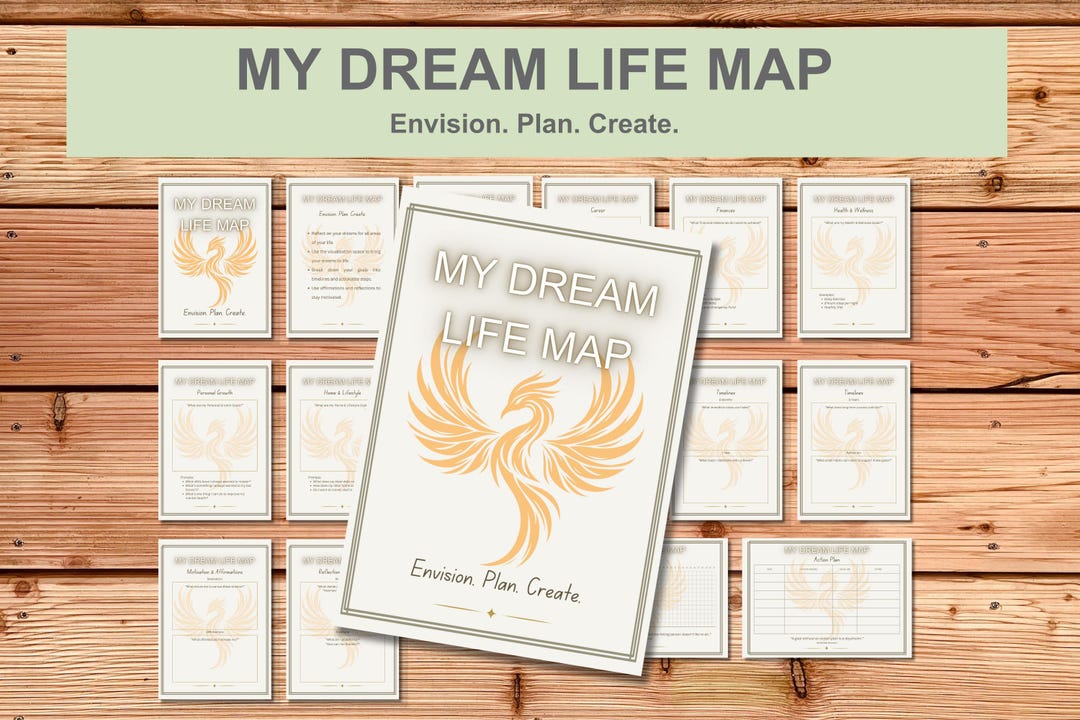 My Dream Life Map Printable | Goal Setting, Visualisation, Timelines ...