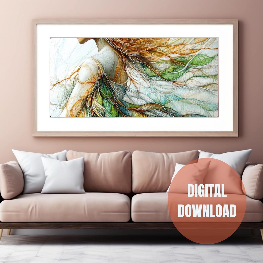 Nature's Feminine Wall Art | Female Figure With Vines in Earthy Tones ...