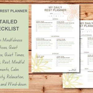 Daily Rest Planners | Printable Self-care Checklists | 3 Sizes | Basic ...