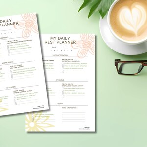 Daily Rest Planners | Printable Self-care Checklists | 3 Sizes | Basic ...