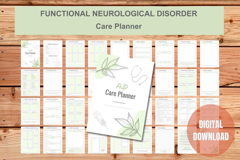 FND Care Planner Printable Symptom Tracker Daily Wellness Journal Self ...