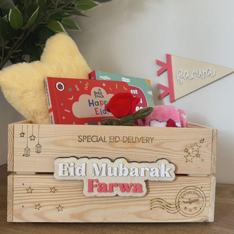 Personalised Special Eid Delivery Wooden Gifting Crate Box (triple ...