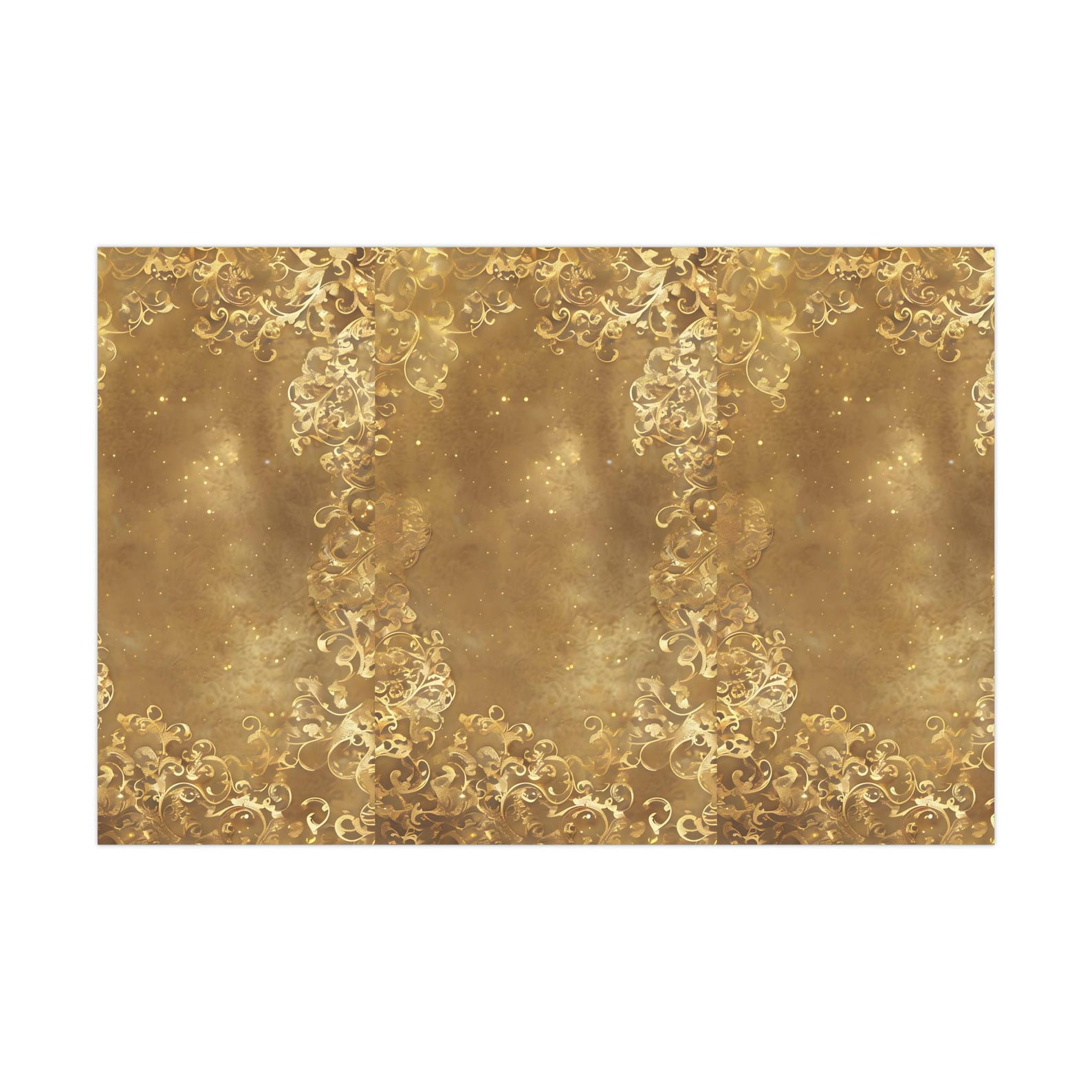 Elegant Gold Christmas Wrap Paper, Holiday Gift Wrap Roll, Shiny Gold ...