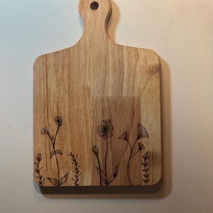 Wildflower Engraved Cutting Board - Decorative Cutting Board - Boho ...