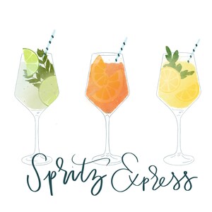 Hand-drawn Spritz Cocktails Print – Elegant Bar Cart Wall Art ...