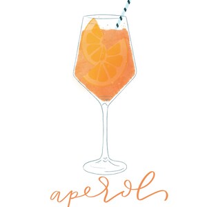 Hand-drawn Aperol Spritz Print – Vibrant Orange Cocktail Wall Art - Etsy