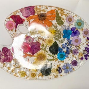 Rainbow Floral Resin Artist Palette - Etsy