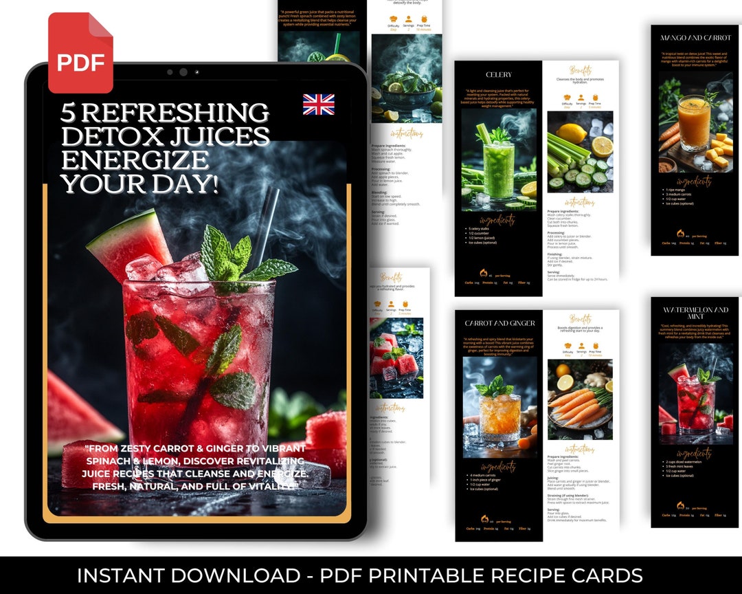 ENERGIZING DETOX JUICES | 5 Fresh & Healthy Recipe | Digital Recipe ...