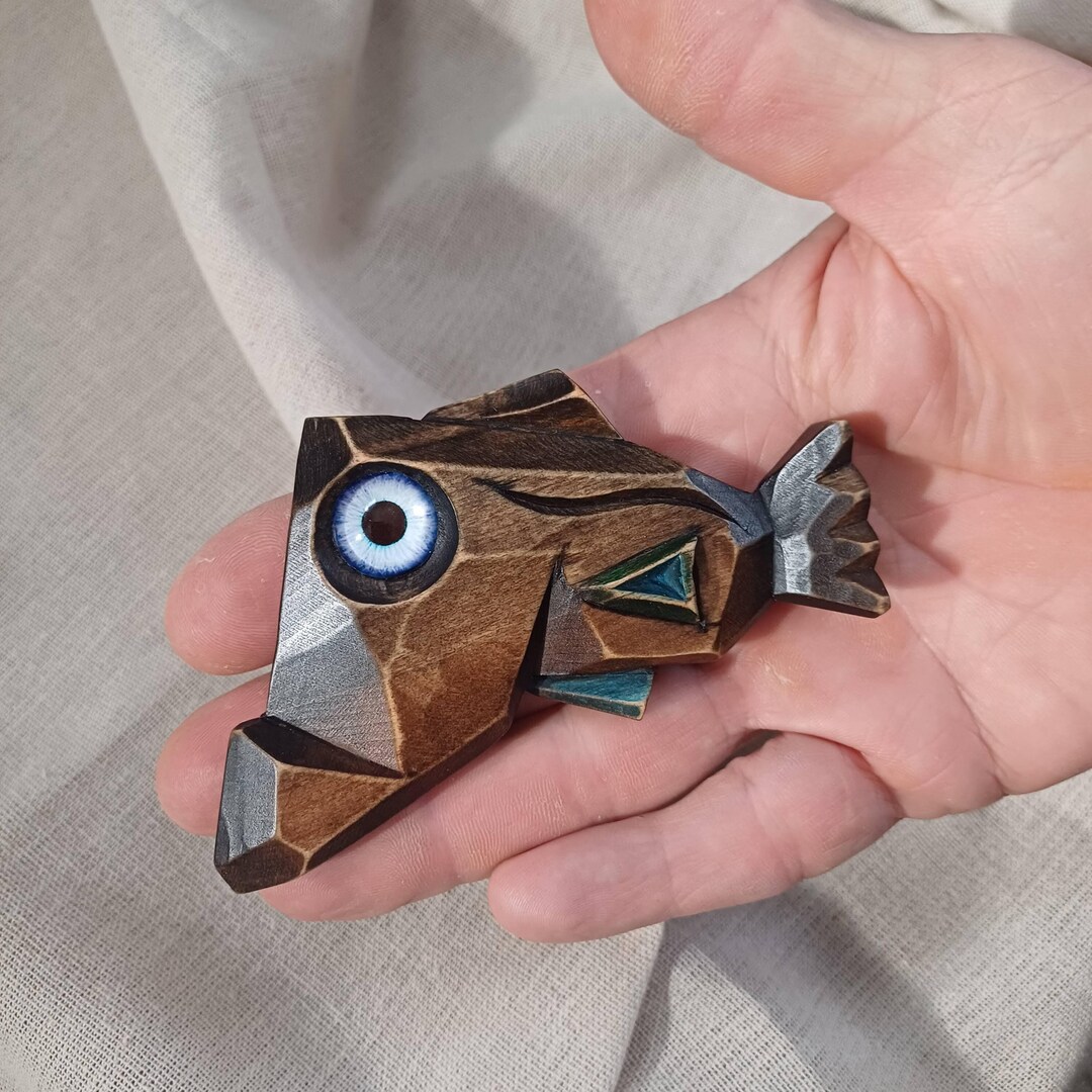 Amazing Fish - Carved From Wood / Fridge Magnet / Wood Carving / - Etsy