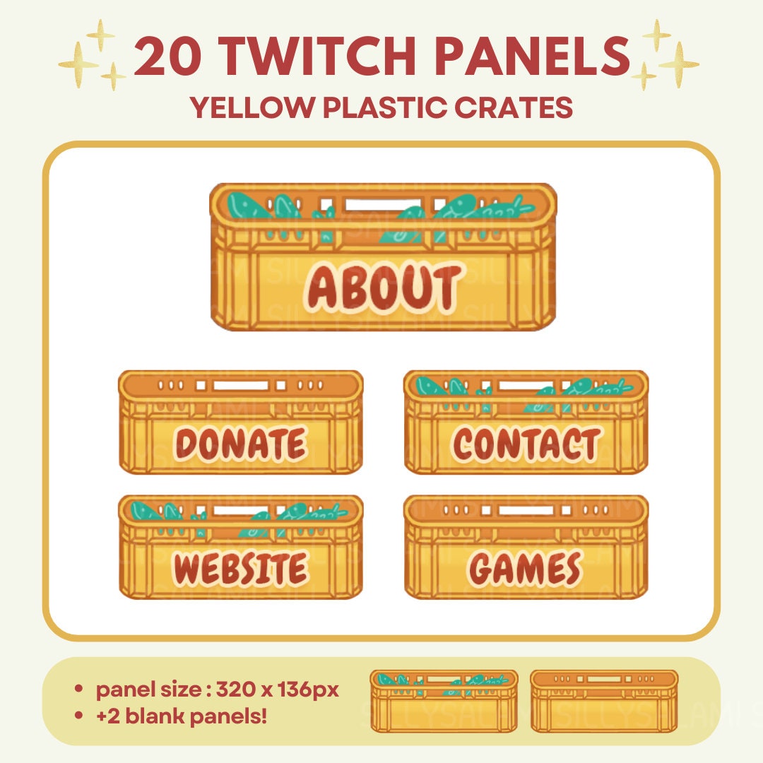 20 Yellow Plastic Crates Twitch Panels for Twitch Streams - Etsy