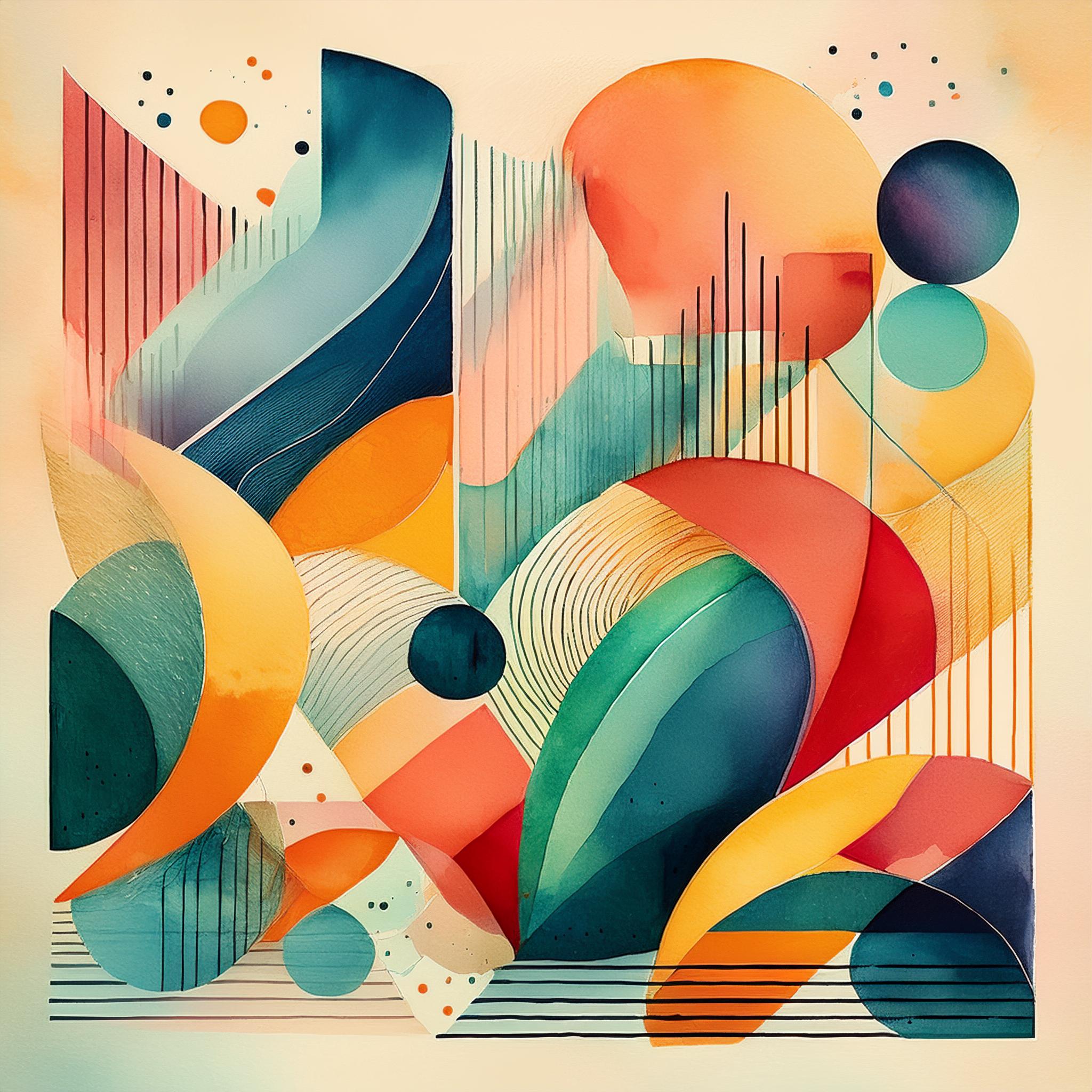 20 Abstract Watercolor Clipart Bold Geometric Shapes & Vibrant Patterns ...