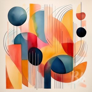 20 Abstract Watercolor Clipart Bold Geometric Shapes & Vibrant Patterns ...