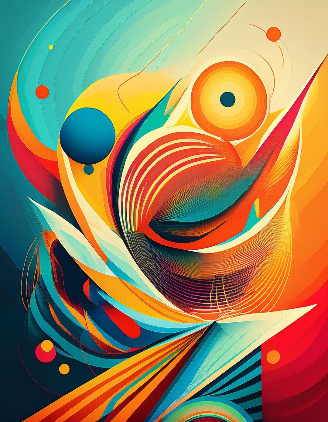 Sun Dance Abstract Art Portrait 12 Jpegs Blue, Red, Orange Free ...
