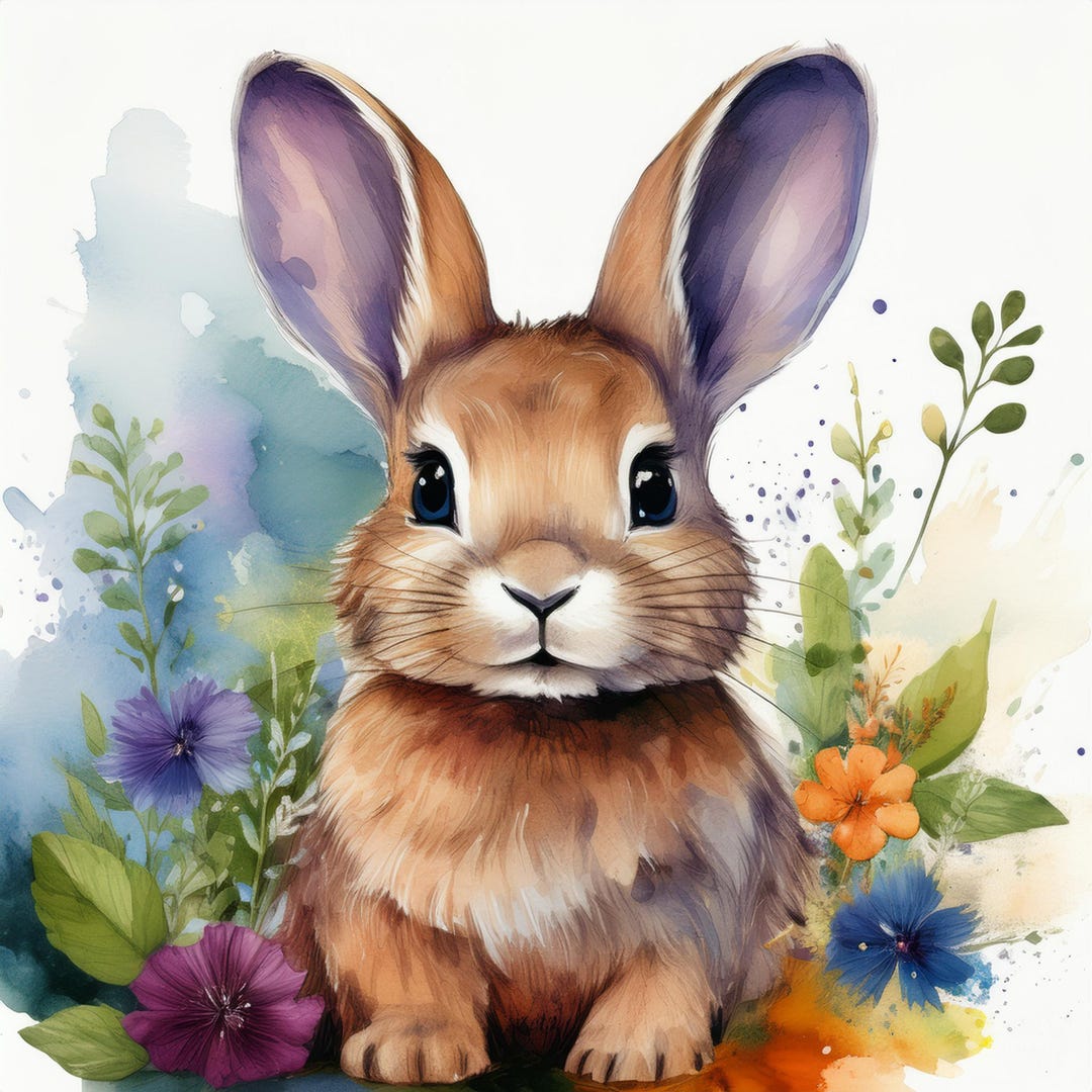 18 Rabbit Bunny Clipart Bundle Cute Rabbit Art High-quality 1:1 JPEG ...