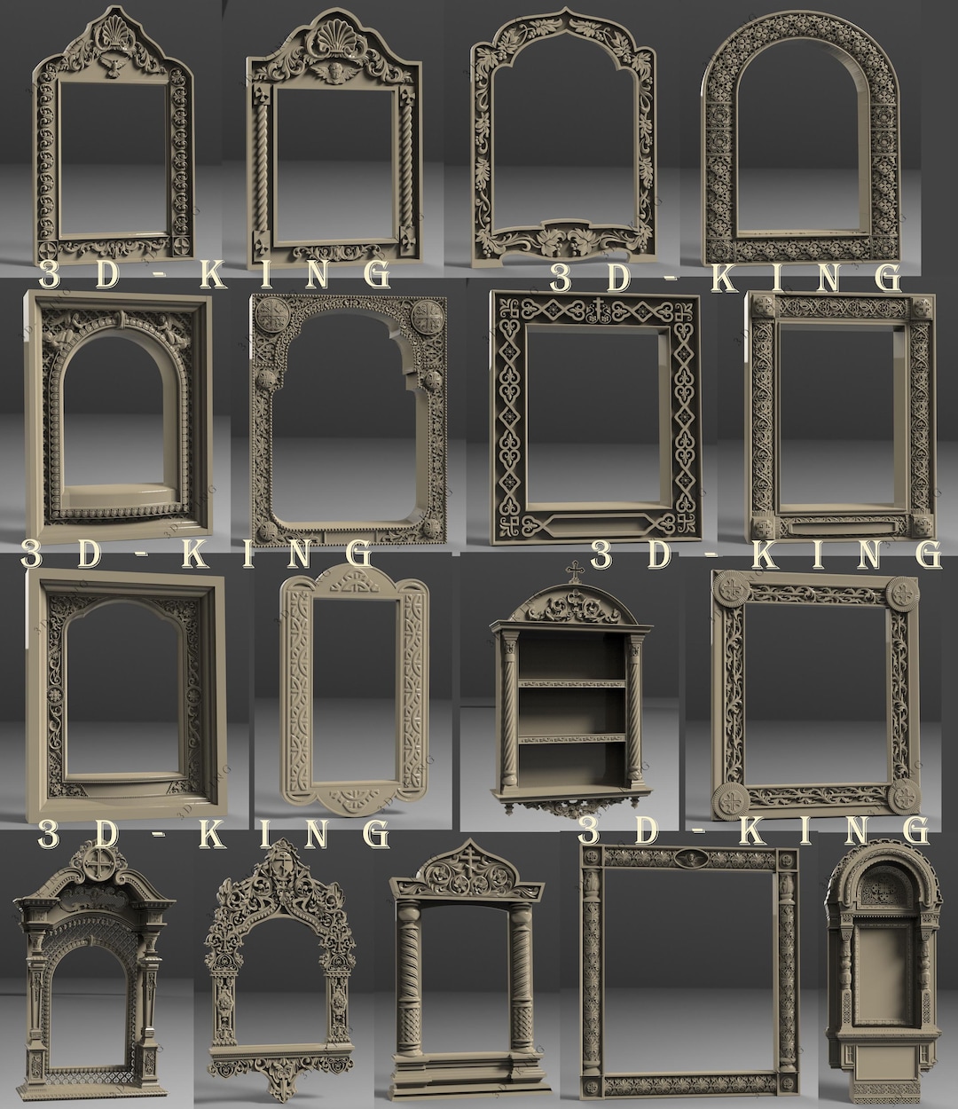 17 Pcs Orthodox Square Frames 3D STL Models for CNC Router - Etsy