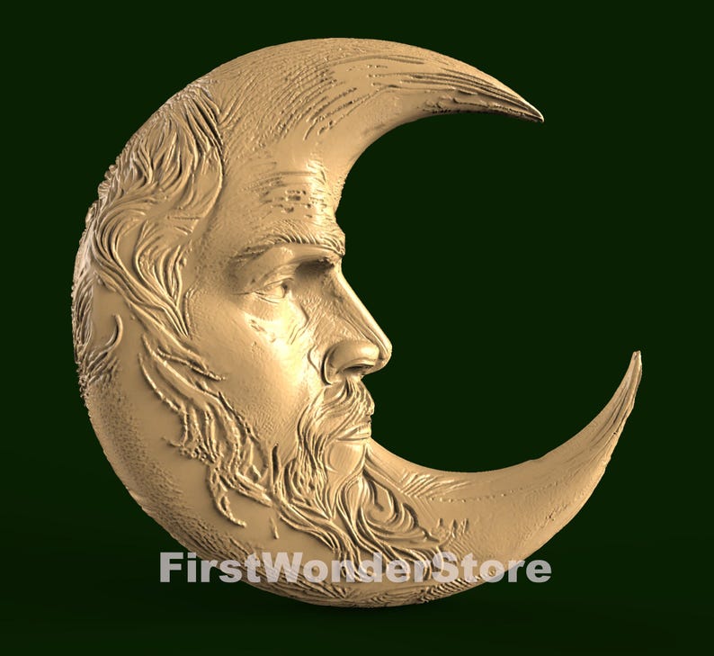 2 Pcs of Sun & Moon Panels: 3D STL Models for CNC Router, Engraver, 3D ...