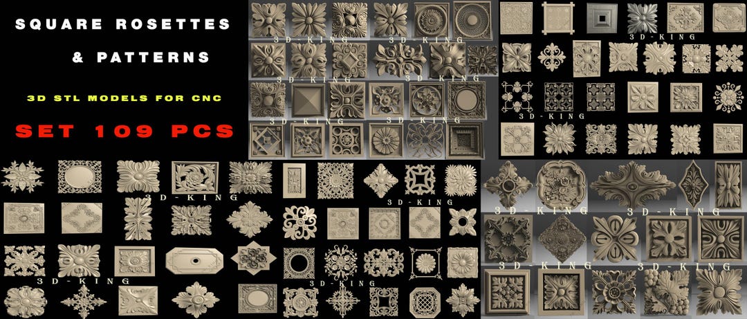 130+ Square Rosettes 3D STL Models for CNC Router (digital Download) - Etsy