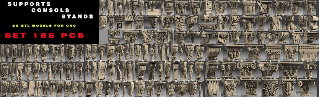 185 Pcs 3D STL Models: Consoles, Supports, Corbels for Interior ...
