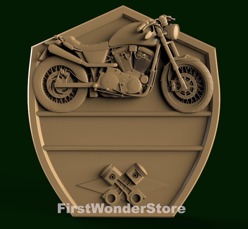 Biker Sign 3D STL Model for CNC Router, Engraver, 3D Printer - Etsy