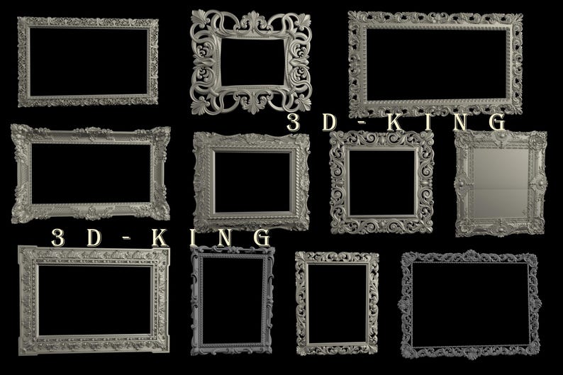 245 Pcs Square & Rectangle Frames 3D STL Models for CNC Router ...