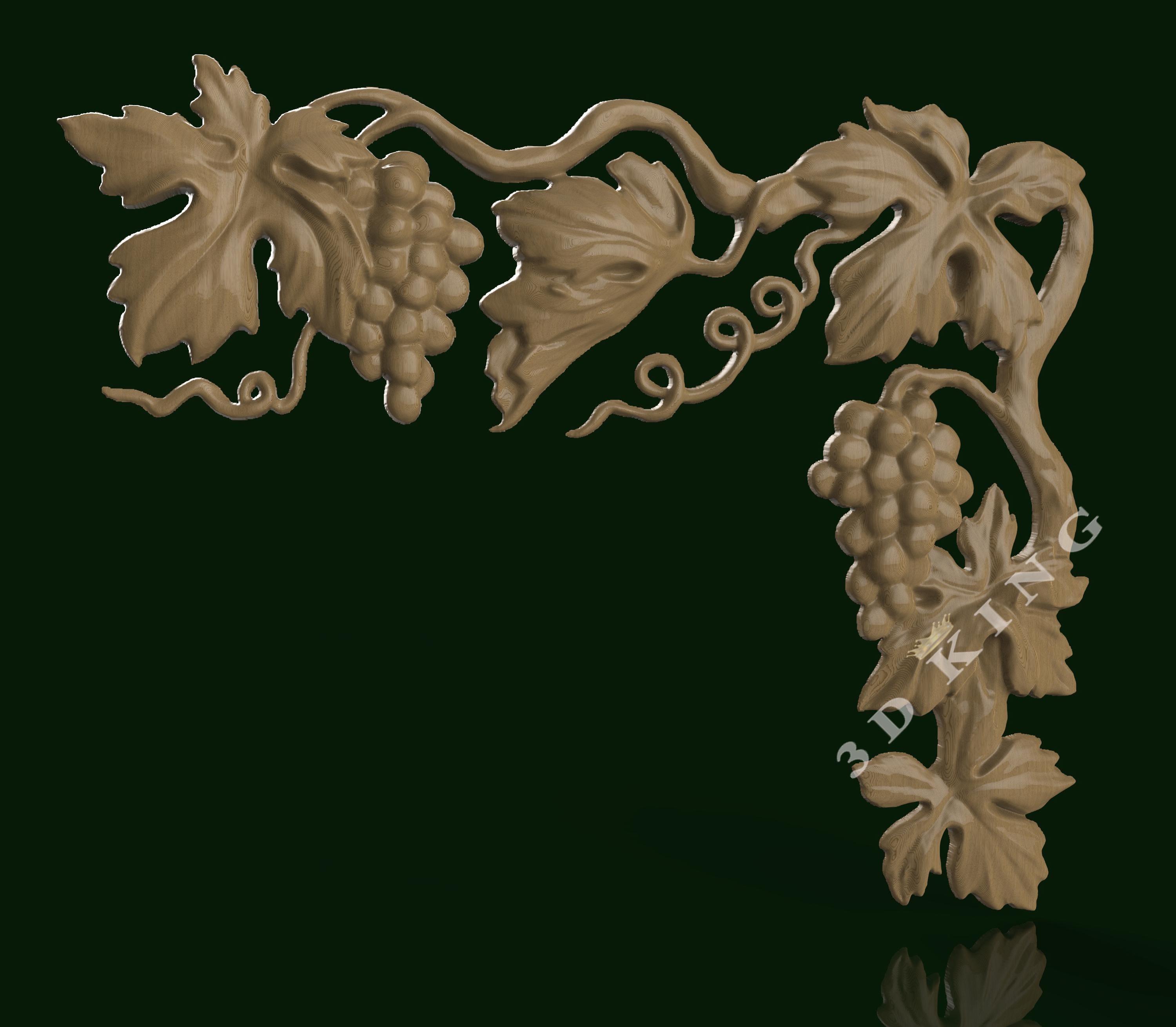 Grape 3D STL Model Setflat Backside CNC Router Carving Designs (17 Pcs ...