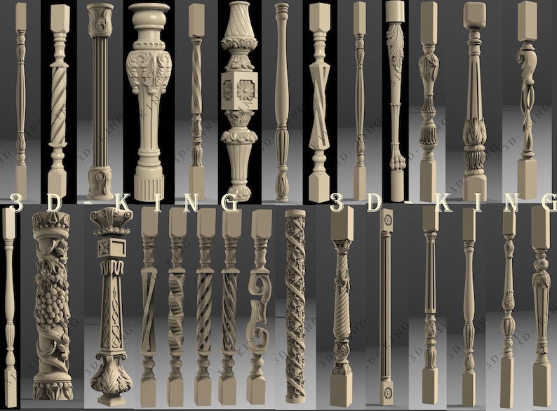 140 Pcs 3D STL Models: CNC Router 4 Axle Machine 3D Printer Balusters ...