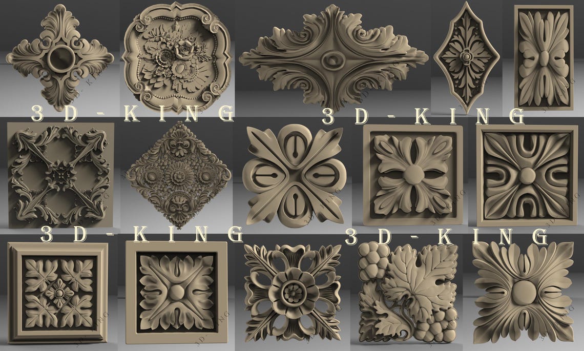 130+ Square Rosettes 3D STL Models for CNC Router (digital Download) - Etsy