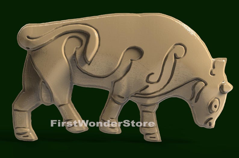 23 Pcs 3D STL Models of Bull Cow Goat Theme for CNC Router, Engraver ...
