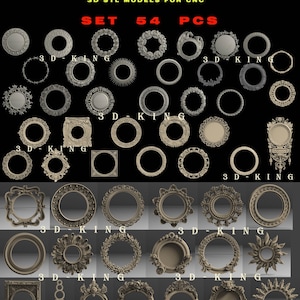 530+ Pcs 3D STL Models of Square, Circle, Oval, Original Frames for CNC ...