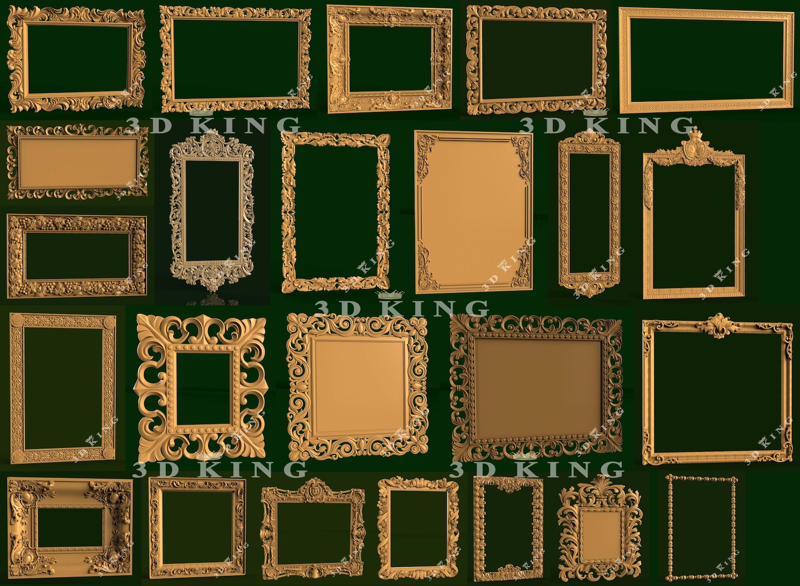 245 Pcs 3D STL Models of Square Rectangle Frames & Borders for CNC ...