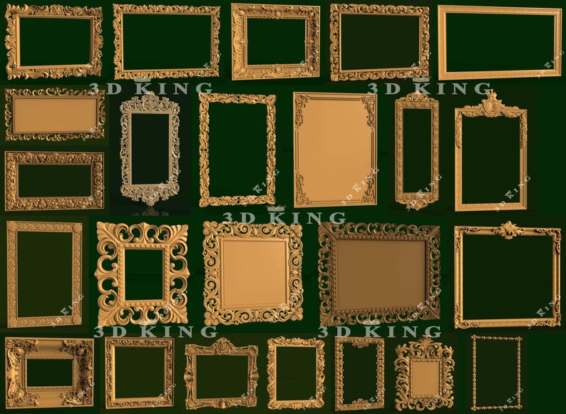 245 Pcs Square & Rectangle Frames 3D STL Models for CNC Router ...