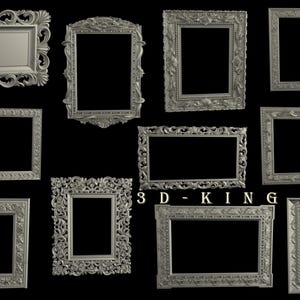 245 Pcs 3D STL Models of Square Rectangle Frames & Borders for CNC ...