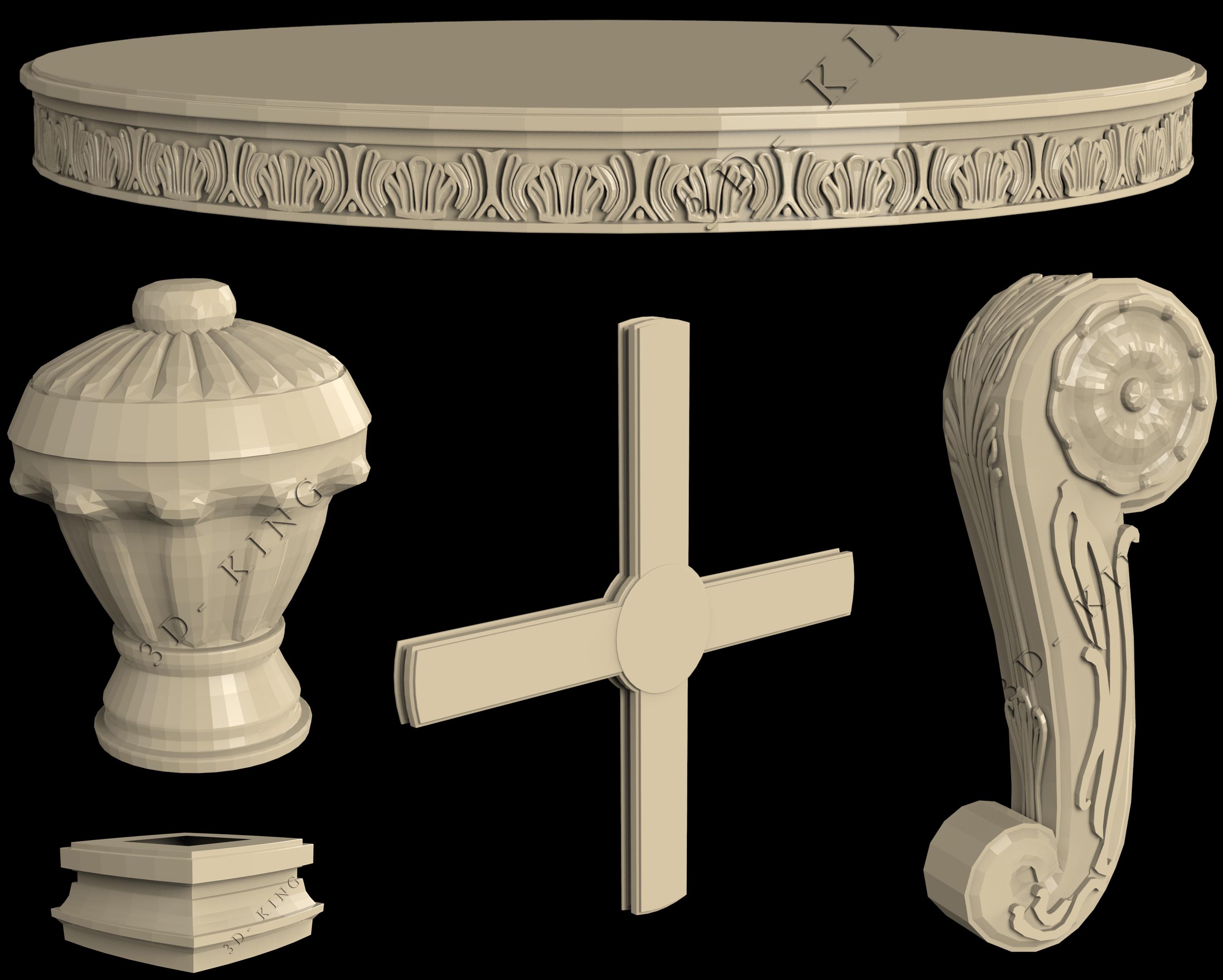 35 Pcs 3D STL Models of Tables Sets & Elements for CNC Router Engraver ...